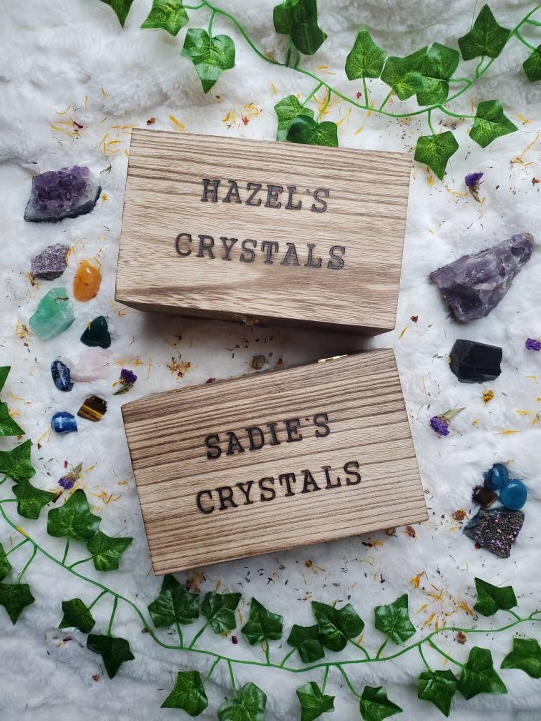 Personalized Crystal Storage Box, Gem Box, Nature Collection Storage ...