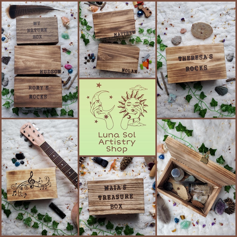 Torched Wooden Personalized Name Treasure Box - Etsy