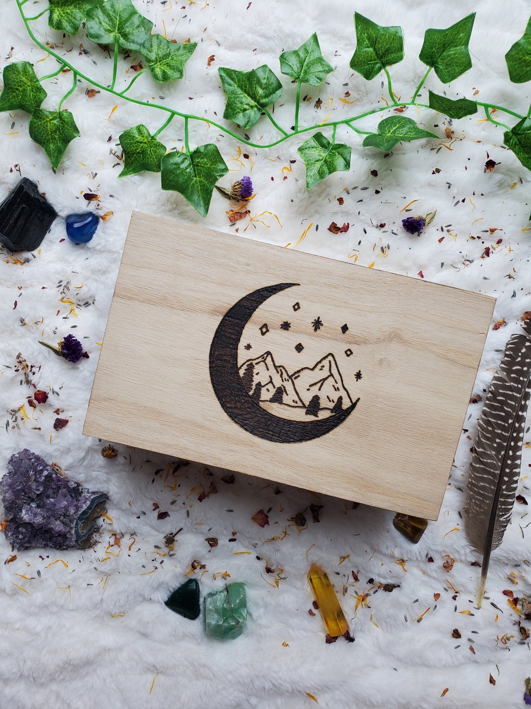 Pre-built or Hand-built Magical Wood Tarot Card Box, Oracle Card Box ...