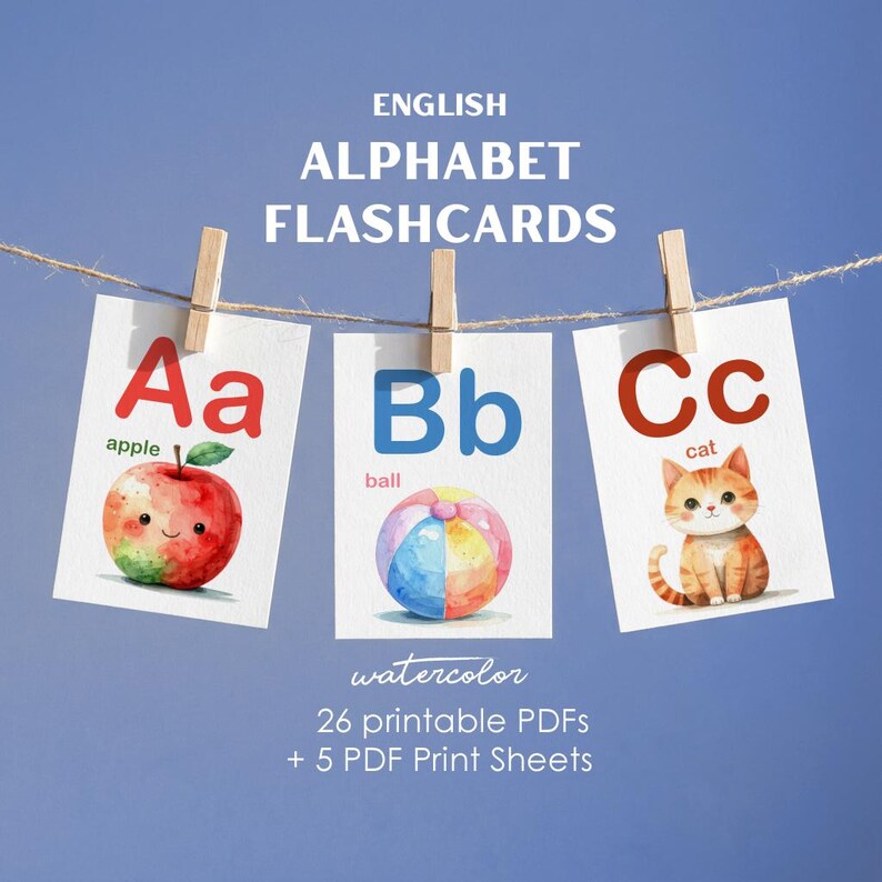 Printable Alphabet Flashcards for Toddlers A–Z | ABC Cards for ...