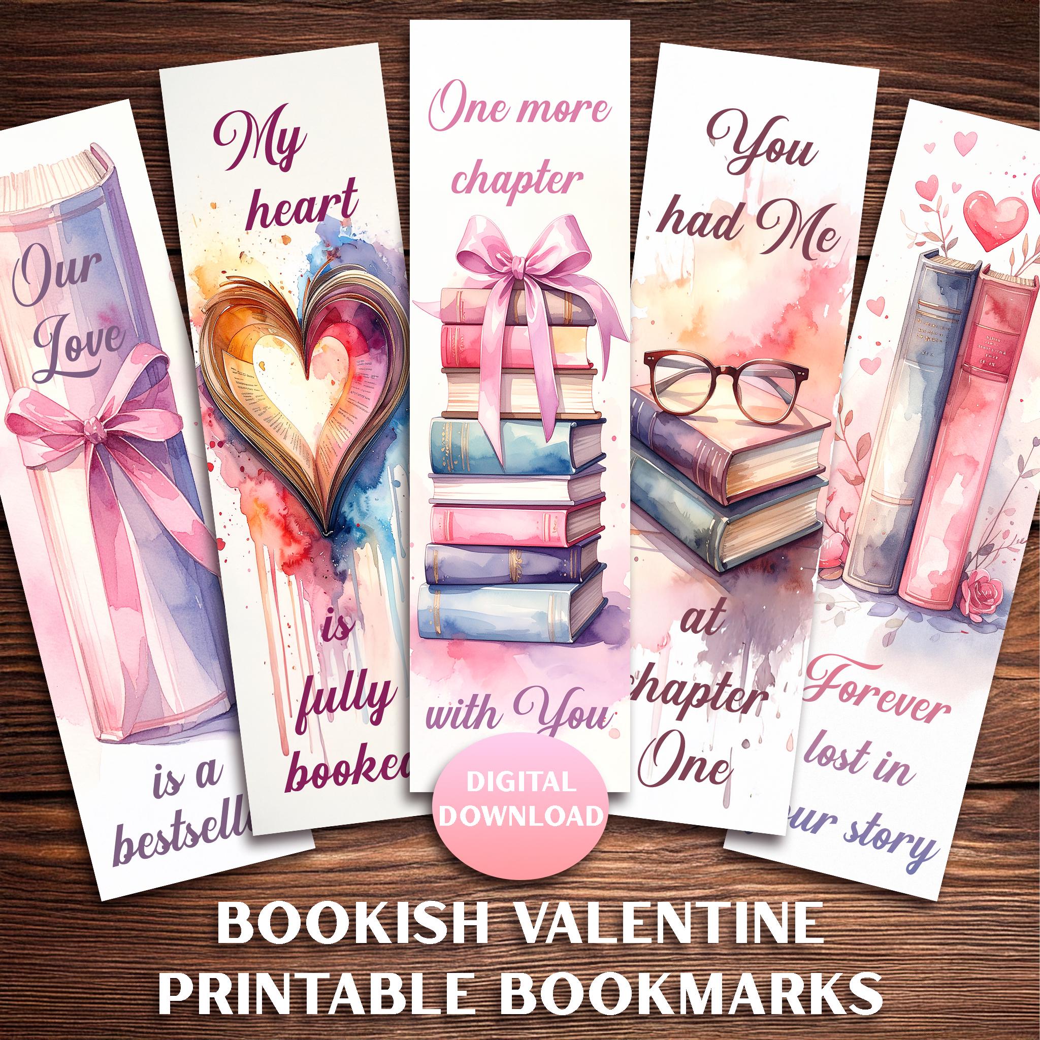 Printable Valentine Bookmarks | Book Lover Gift | Romantic Bookish ...