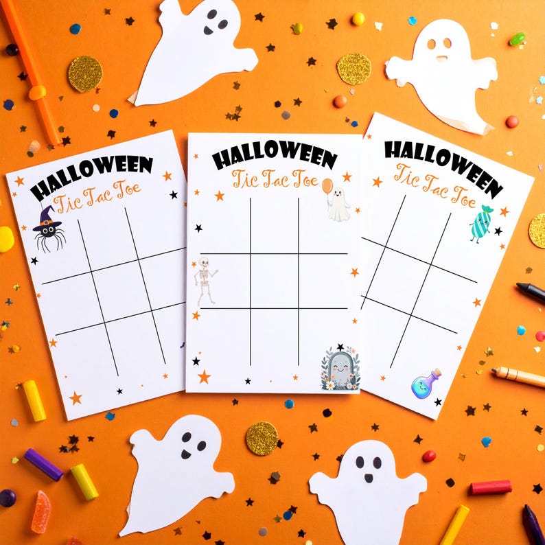 Halloween Tic Tac Toe Game: Printable Kids Activity, Party Favor (PDF ...
