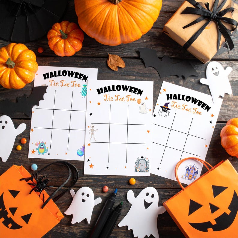 Halloween Tic Tac Toe Game: Printable Kids Activity, Party Favor (PDF ...