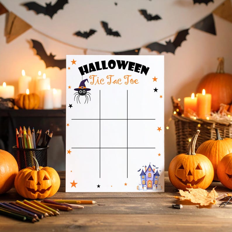 Halloween Tic Tac Toe Game: Printable Kids Activity, Party Favor (PDF ...