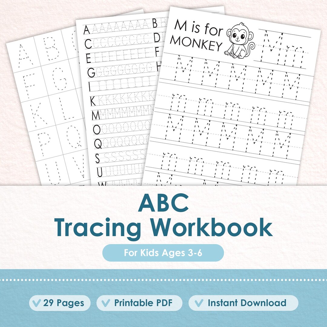 ABC Alphabet Tracing Workbook, Preschool and Kindergarten Letter ...