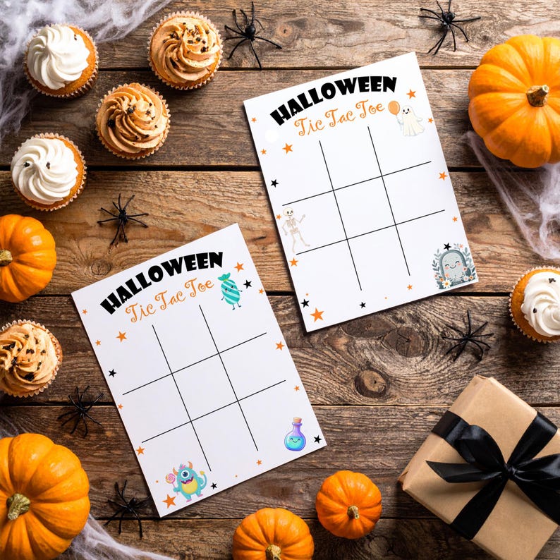 Halloween Tic Tac Toe Game: Printable Kids Activity, Party Favor (PDF ...