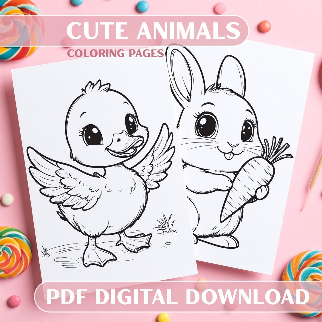 Baby Animals Coloring Pages for Kids – 11 Fun Animal PDF Printables - Etsy