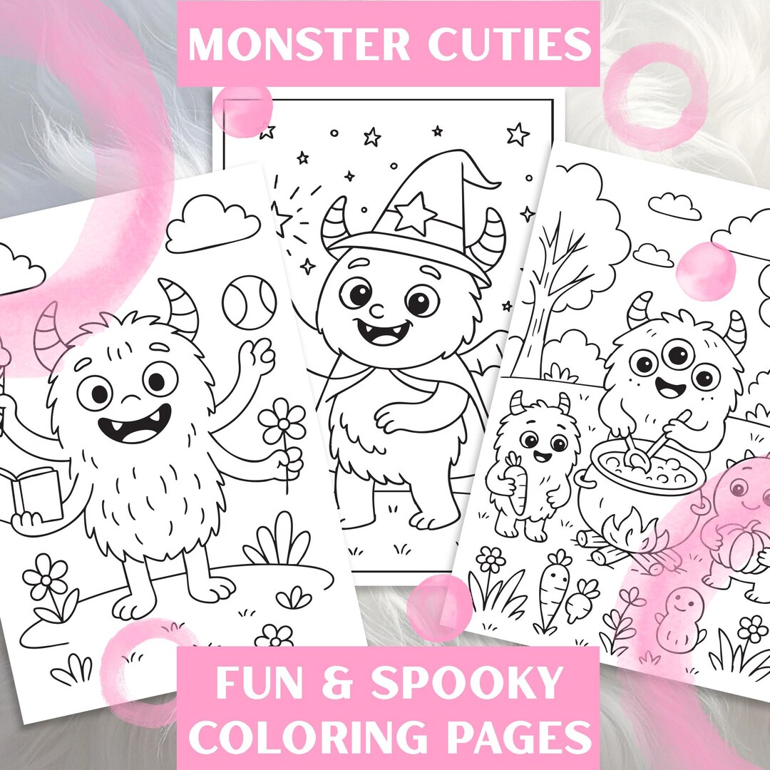 Monster Cuties Coloring Pages | 20 Printable Halloween Activities (PDF ...