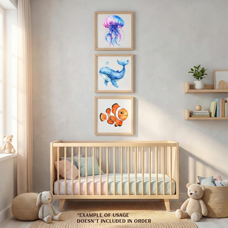 Watercolor Ocean Life Clipart Bundle | Sea Animals, Fish, Coral ...