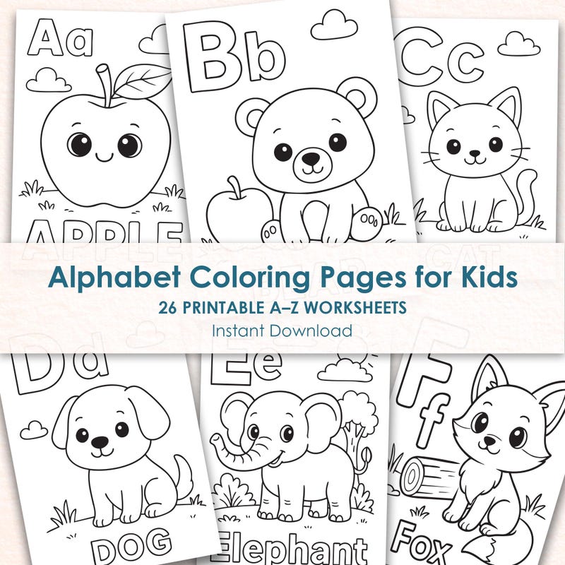 Spring Alphabet Coloring - Etsy