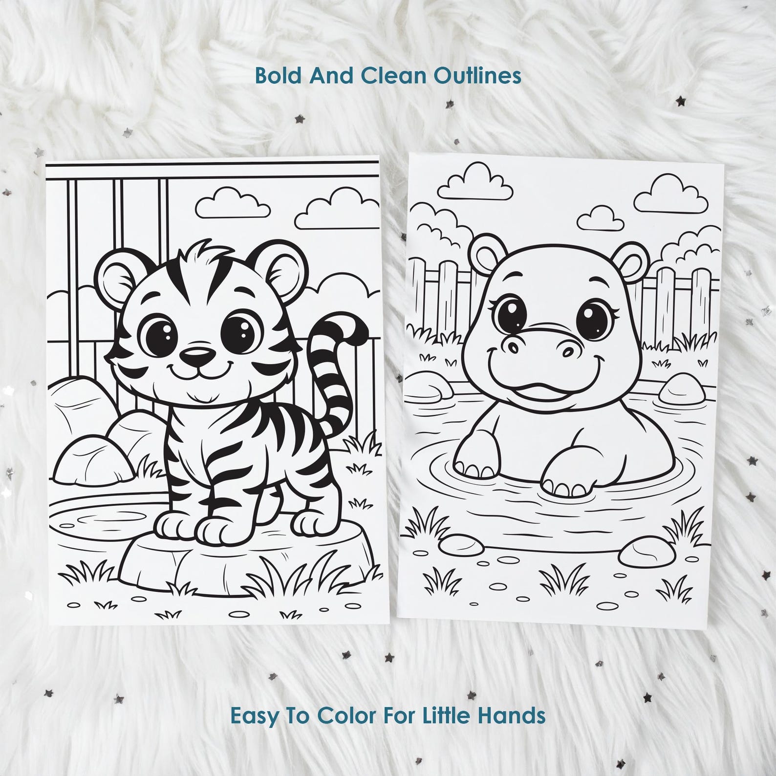 Zoo Animals Coloring Pages for Kids, Educational Animal Printable ...