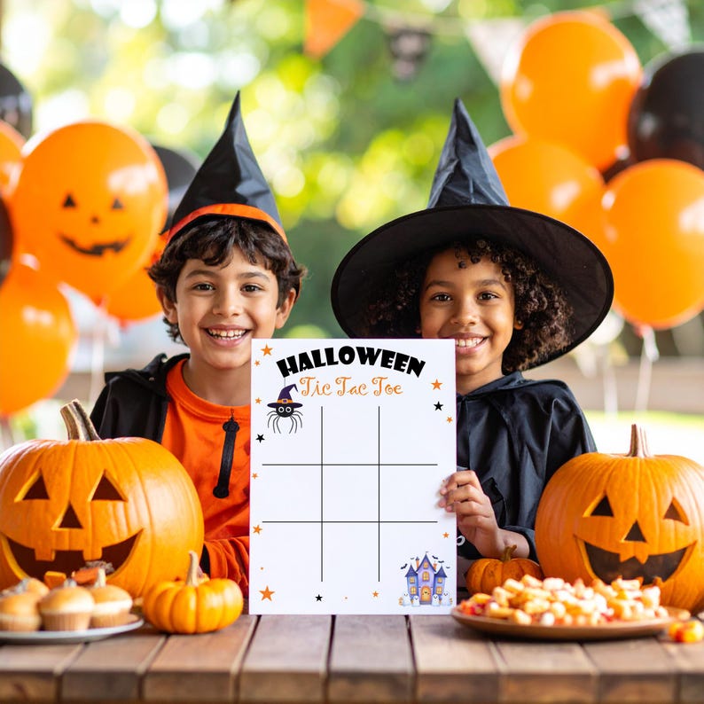 Halloween Tic Tac Toe Game: Printable Kids Activity, Party Favor (PDF ...