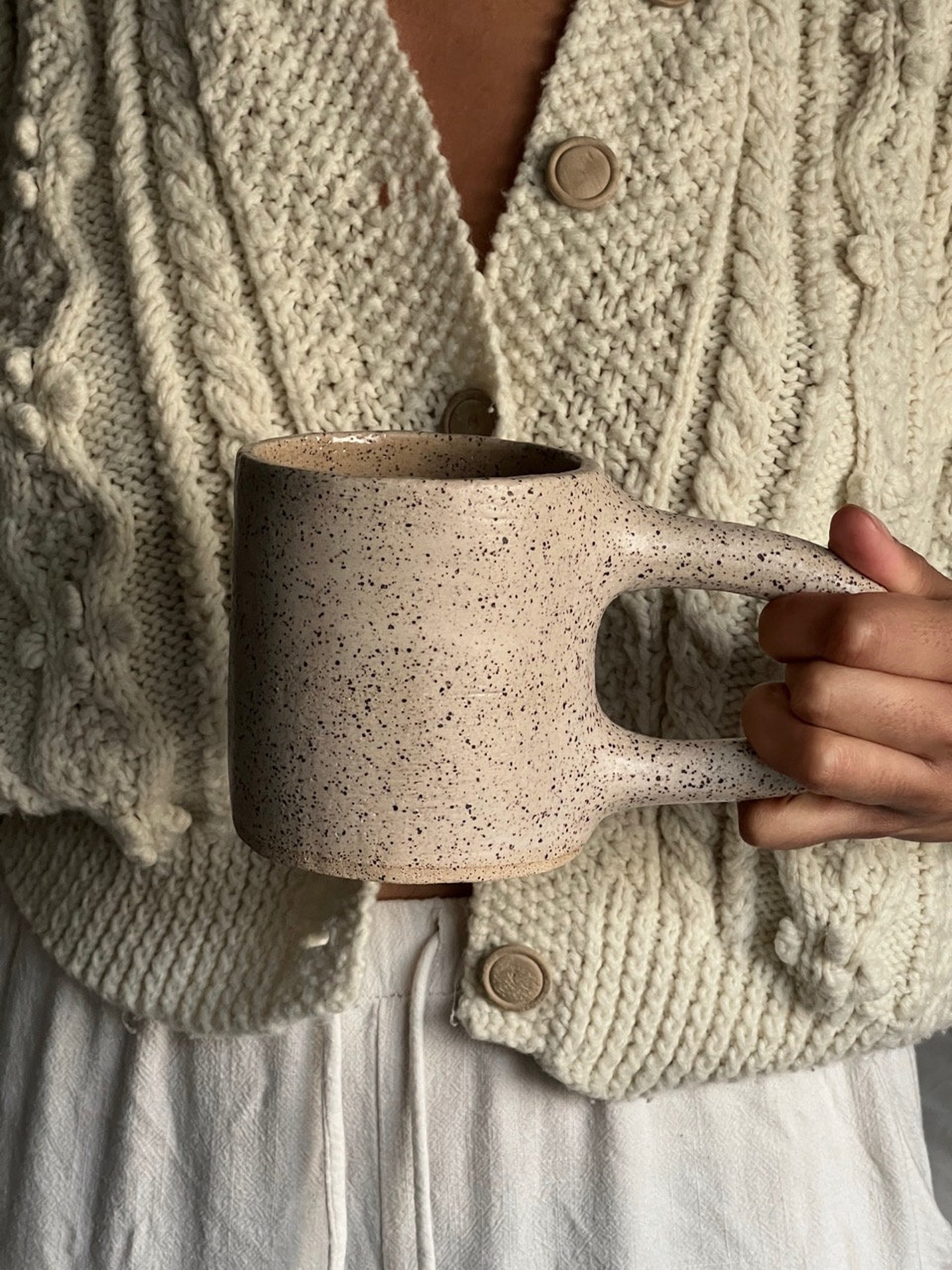 Café Y Cafécito Mugs Hand-built Long Handle Ceramic Mugs - Etsy