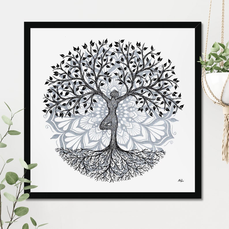Mandala Wall Art Tree of Life Mandala Yoga Art Mandala - Etsy