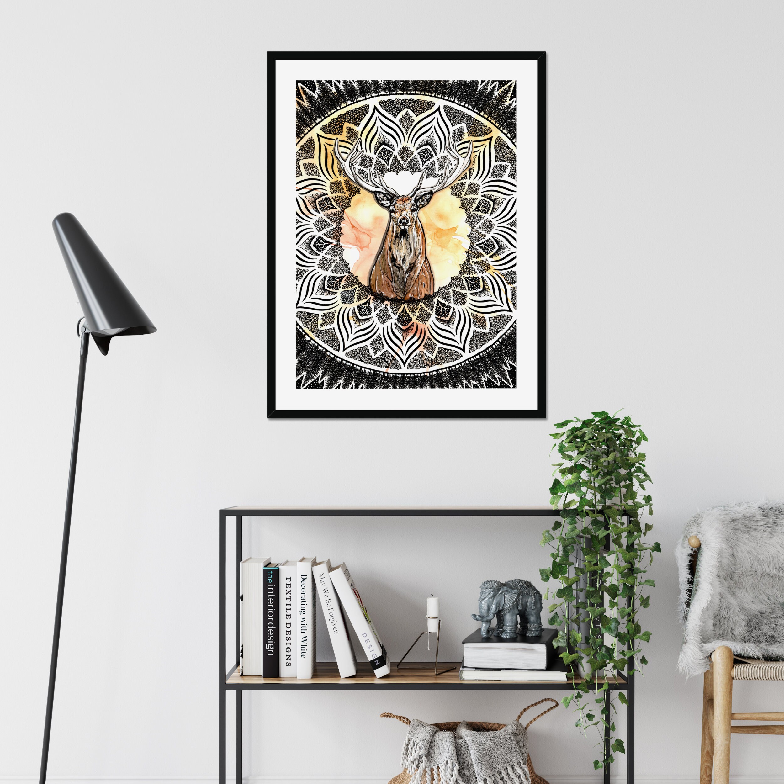 Mandala Wall Art Stag Print Animal Wall Art Mandala - Etsy.de