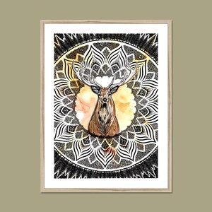 Mandala Wall Art Stag Print Animal Wall Art Mandala | Etsy