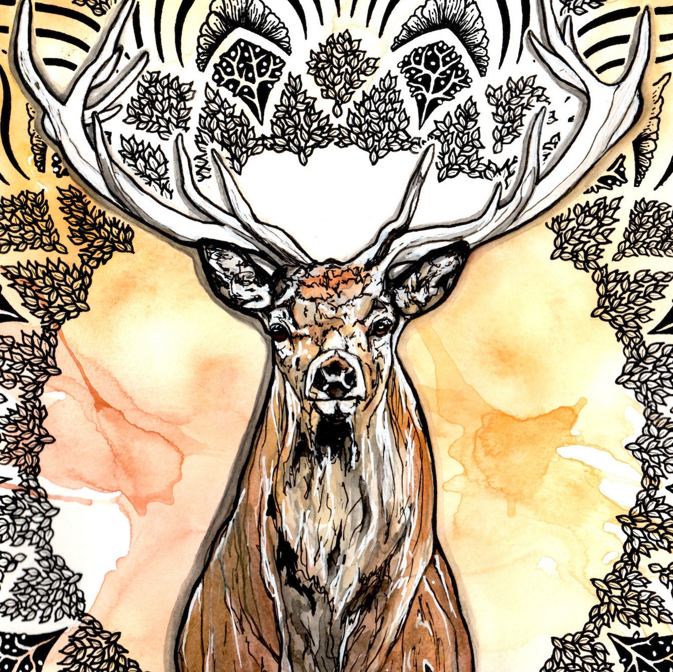 Mandala Wall Art Stag Print Animal Wall Art Mandala - Etsy.de