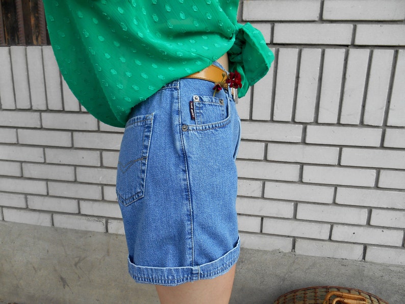 Vintage Jean Shorts 80s, Retro High Waist Women Denim Shorts - Etsy