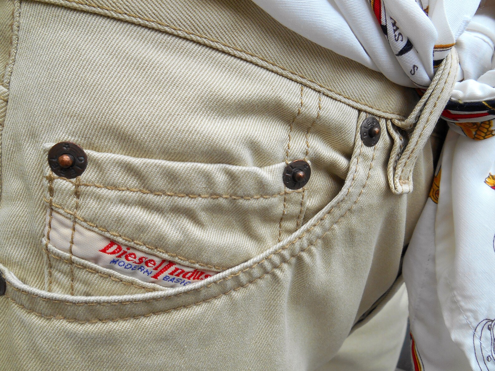 90s Vintage Diesel Jeans High Waisted, Diesel Denim Beige Jeans - Etsy