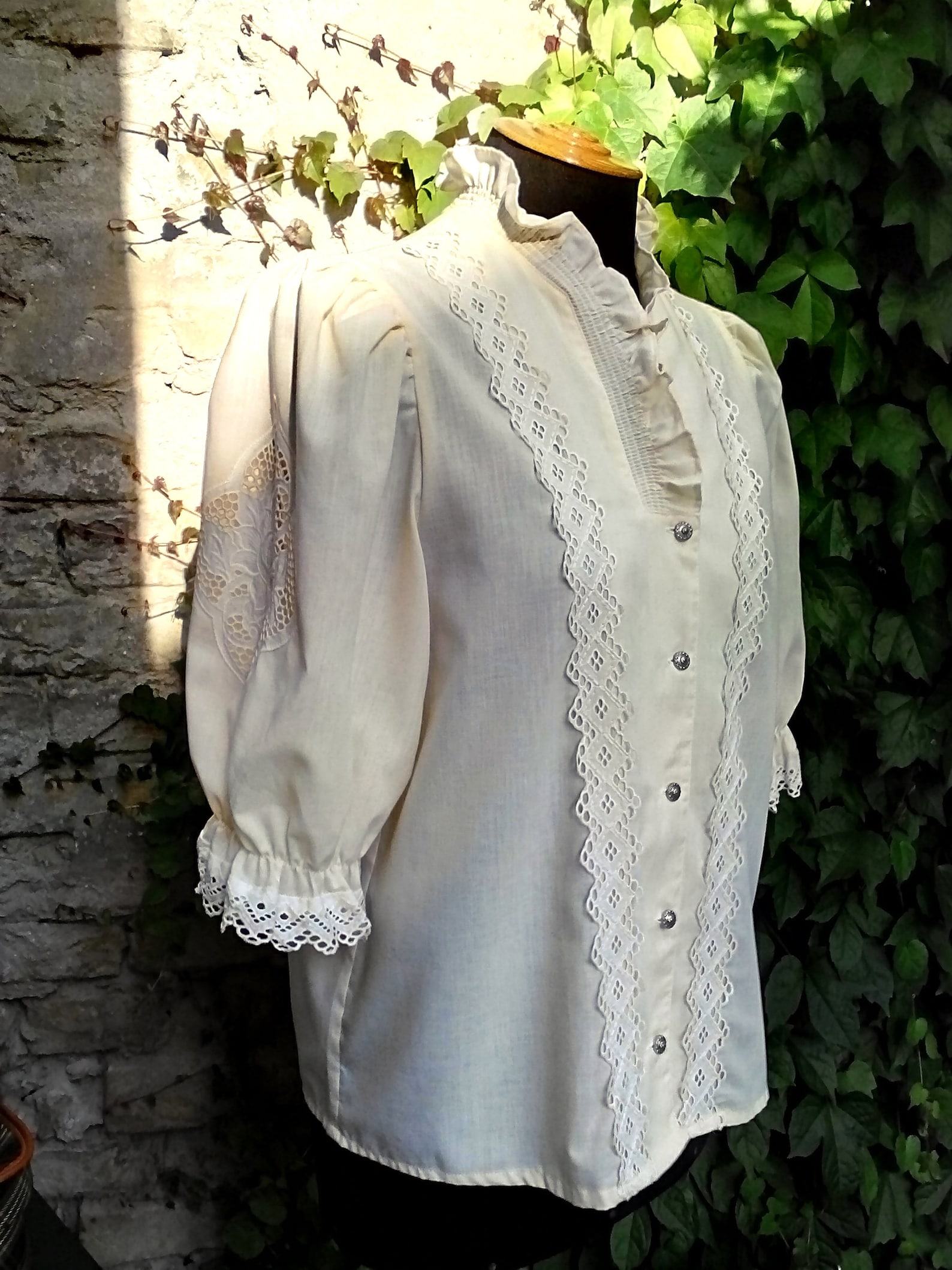 Vintage Prairie Blouse Edwardian Poet Blouse Victorian Folk | Etsy