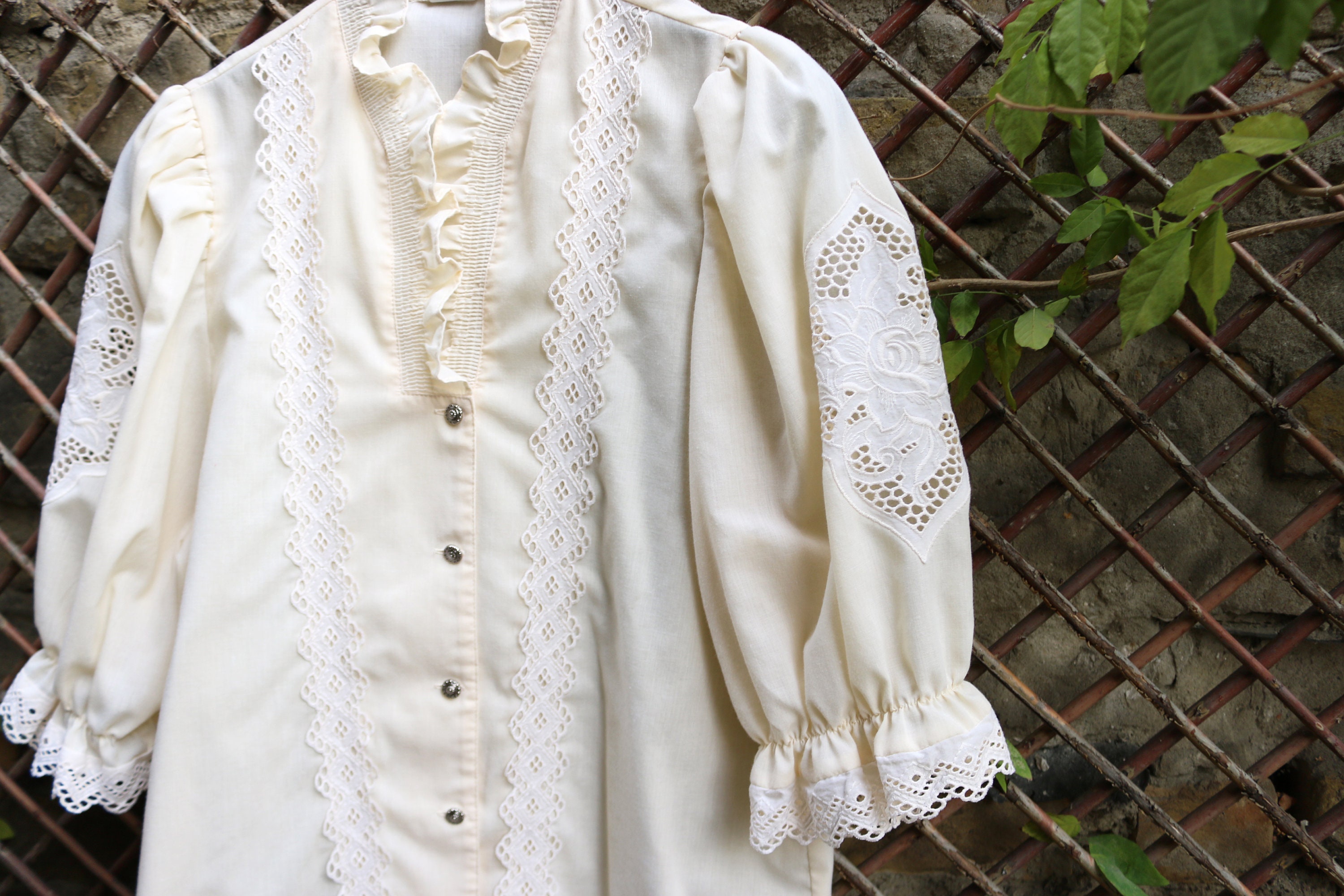 Vintage Prairie Blouse Edwardian Poet Blouse Victorian Folk | Etsy