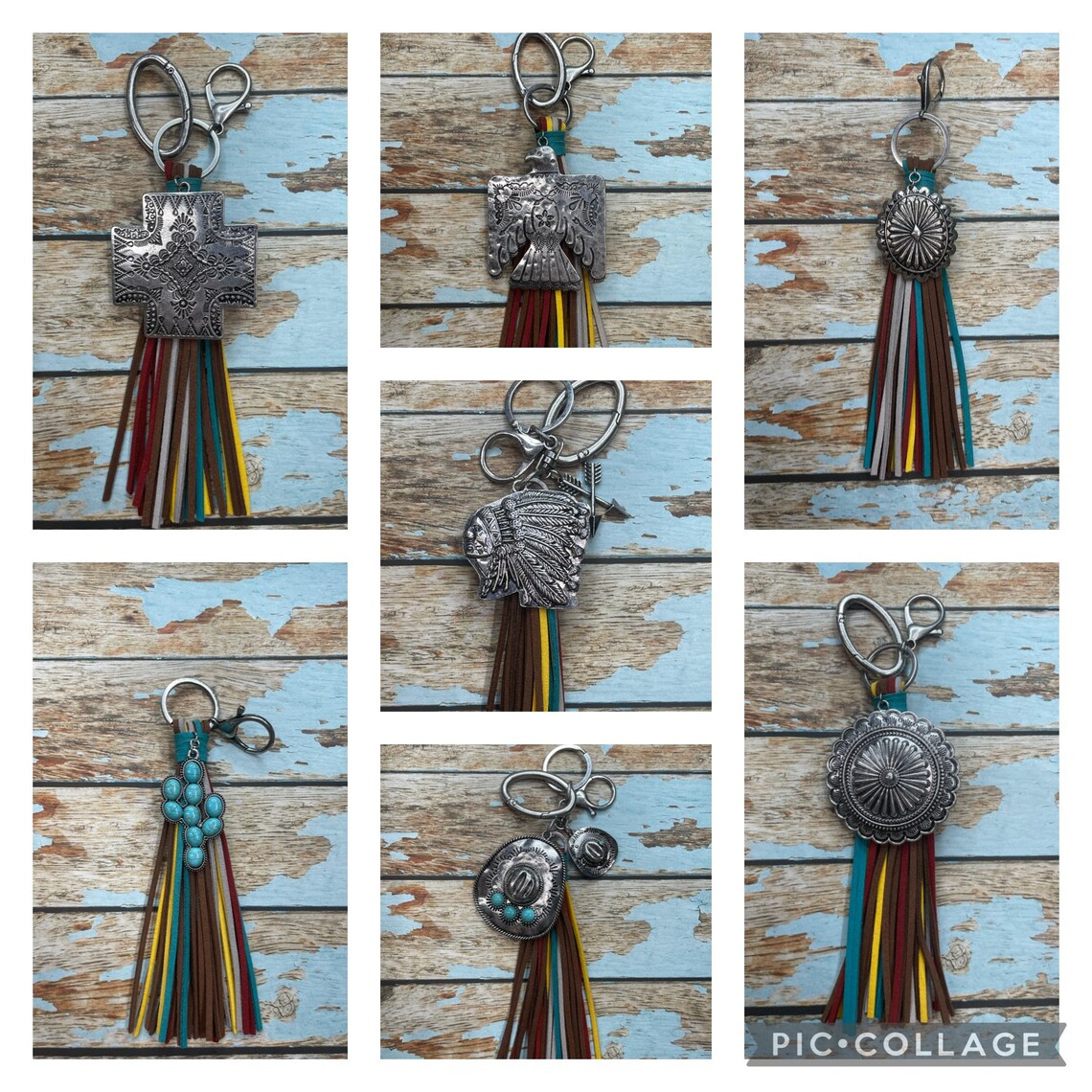Silver & Leather Keychain - Etsy