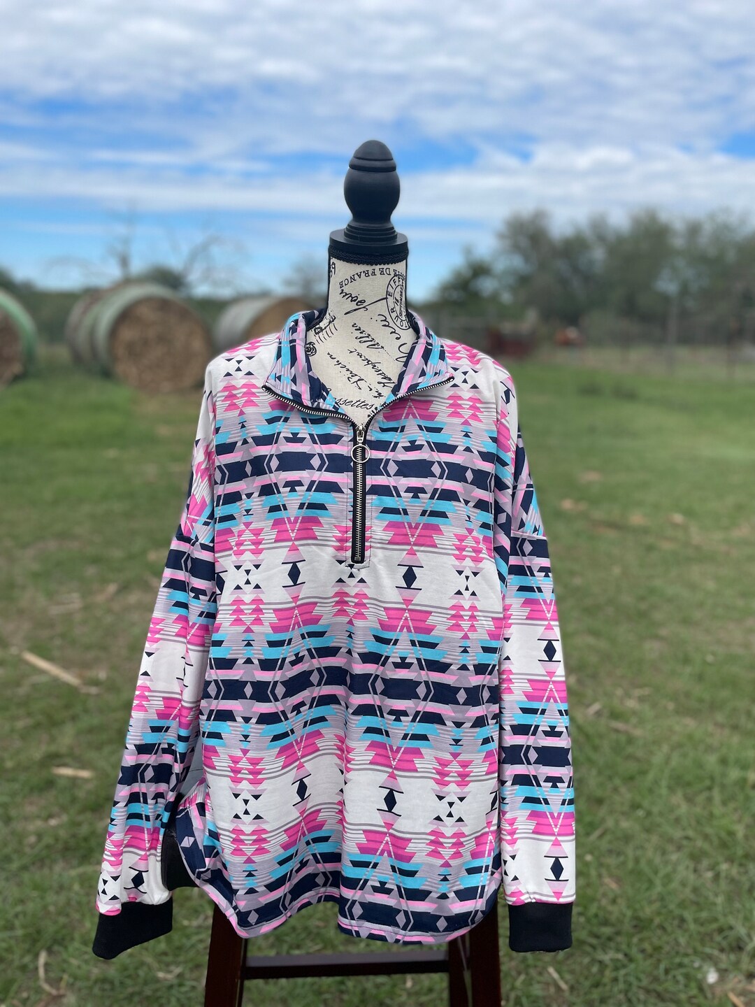 Pink Aztec Pullover - Etsy