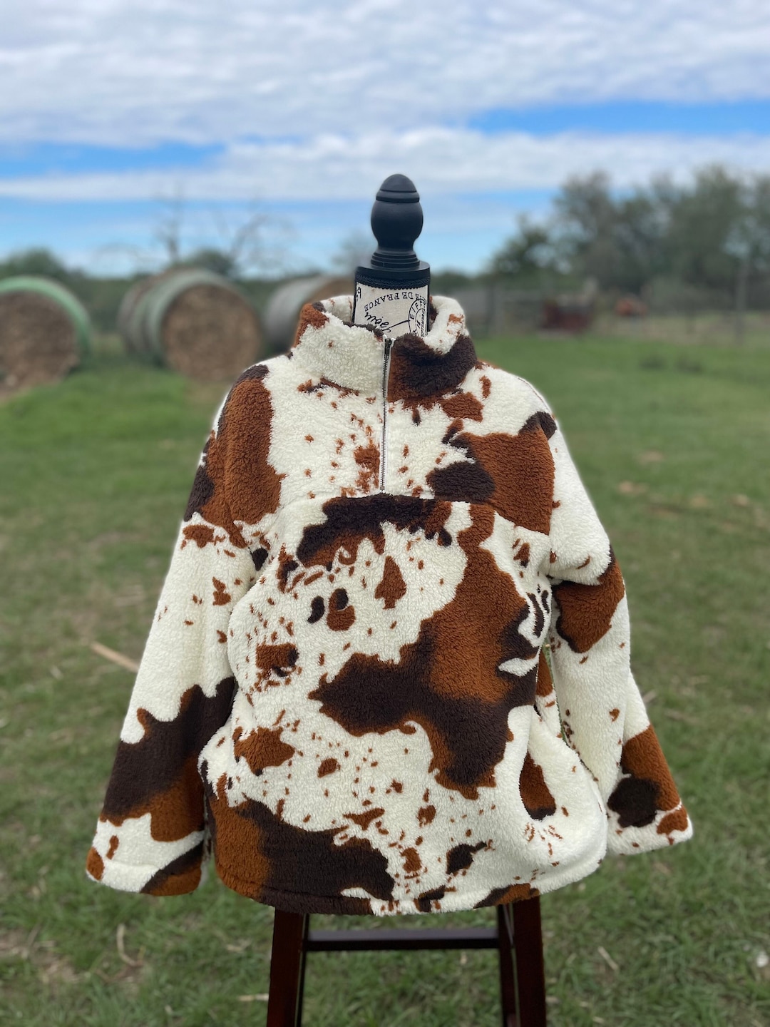 Cow Print Jacket W Metal Zipper - Etsy