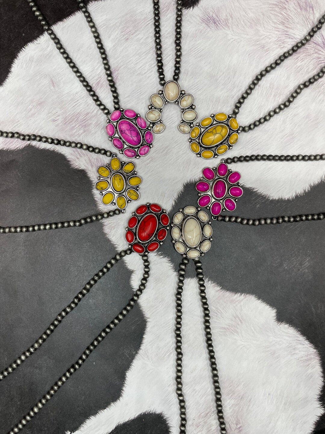 Navajo Beaded Concho Necklaces - Etsy