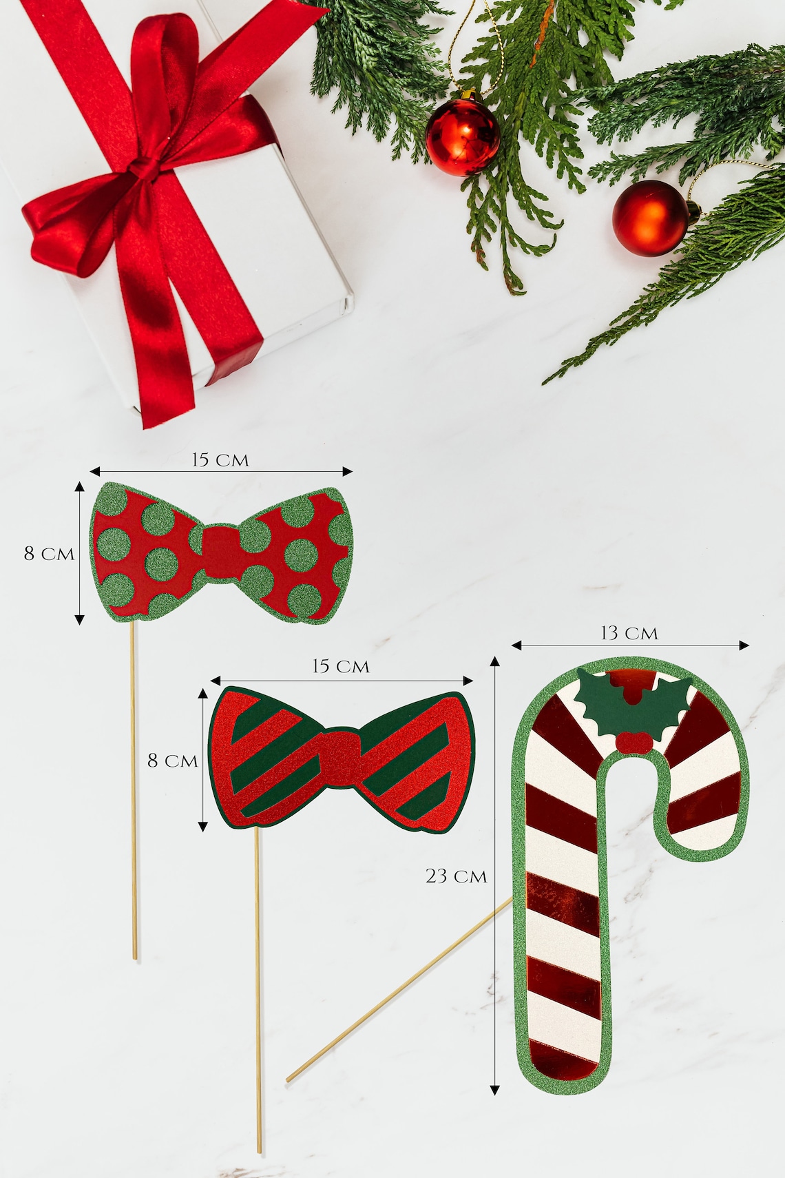 Physical Product Christmas Party Photo Booth Props Hand Made 15 Piece ...