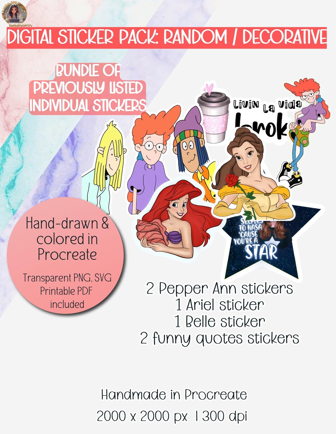 Digital Sticker Bundle - Characters and Quotes for Decoration - Etsy