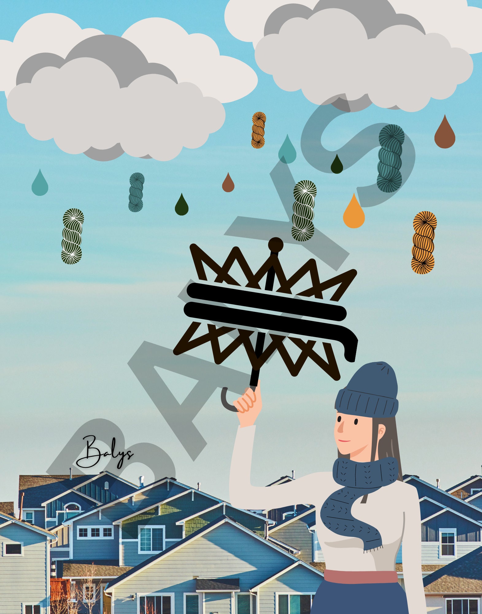 Poster It's Raining Yarn - Etsy