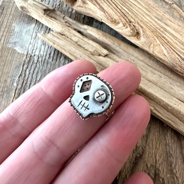 Sterling Skull Ring - Etsy