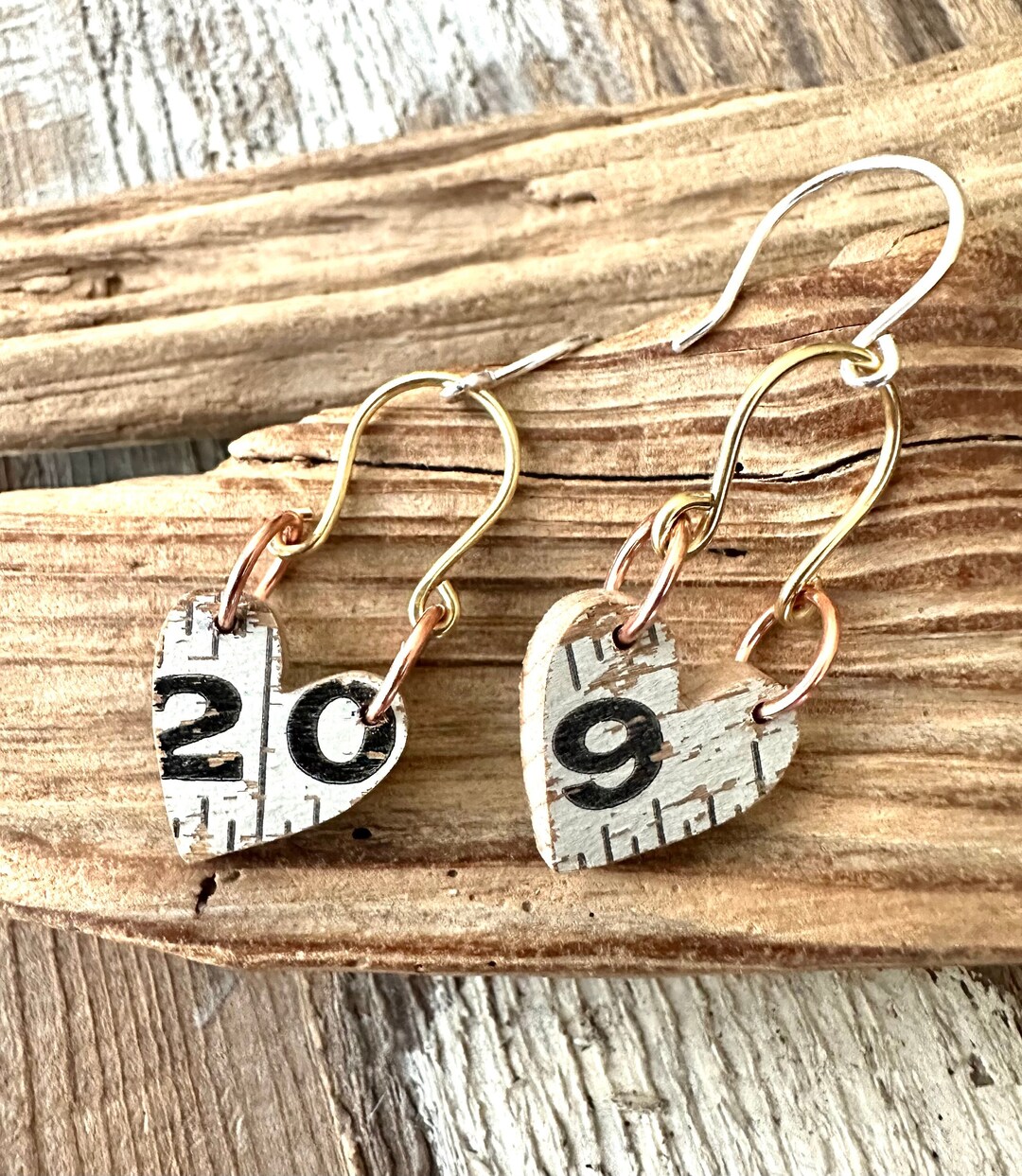 Heart Shaped Earrings. Vintage Ruler Jewelry. Repurposed Jewelry. Young ...