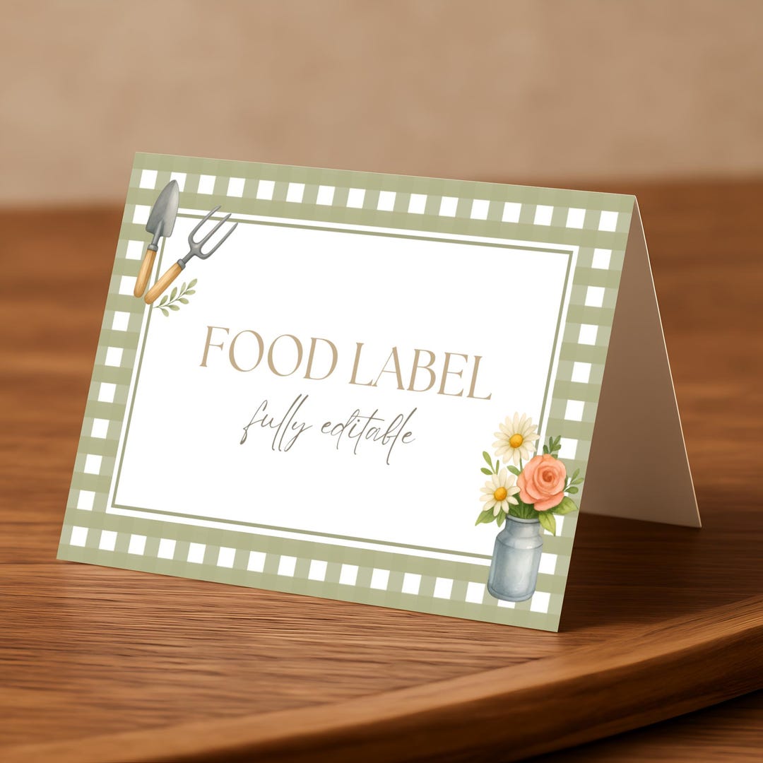 Locally Grown, Rustic Farm Stand, Garden Food Label Card (editable ...