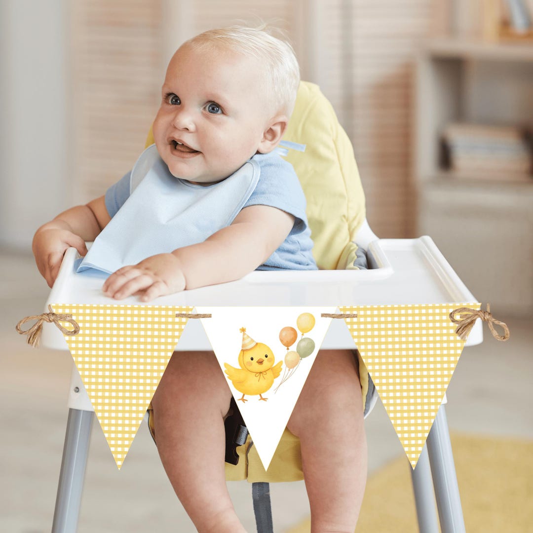 Little Chick Bunting Banner: Farm Theme Birthday Party Decor (printable ...