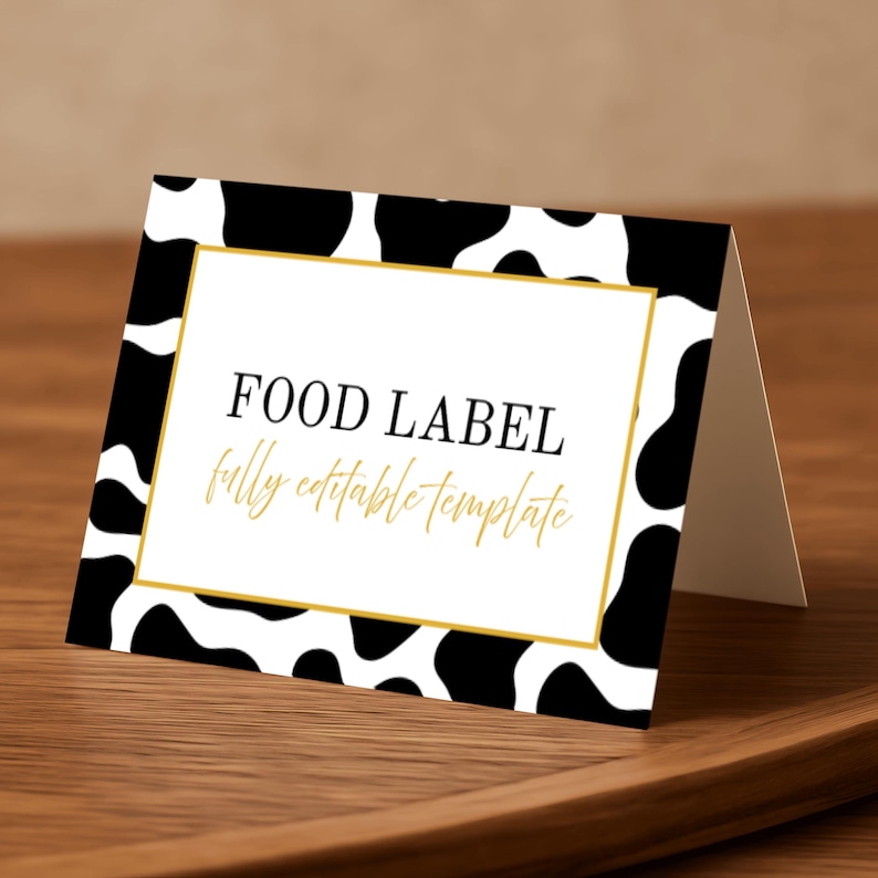 Holy Cow Food Label Car, Barnyard Party Decor (digital Download, Edit ...