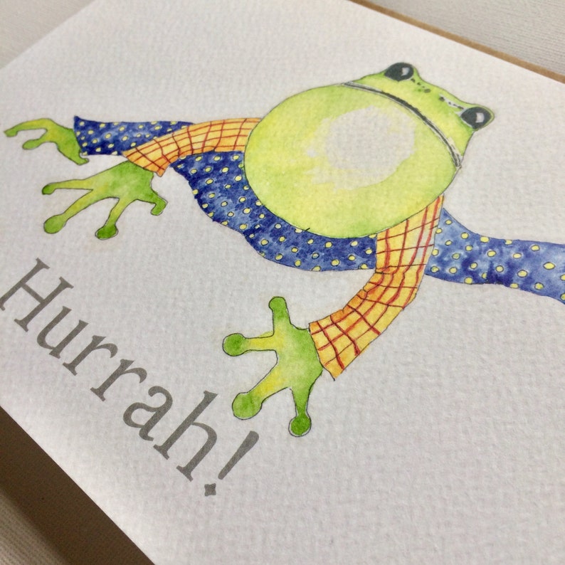 Congratulations Greeting Card 'hurrah Frog | Etsy