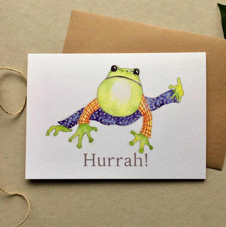 Congratulations Greeting Card 'hurrah Frog | Etsy