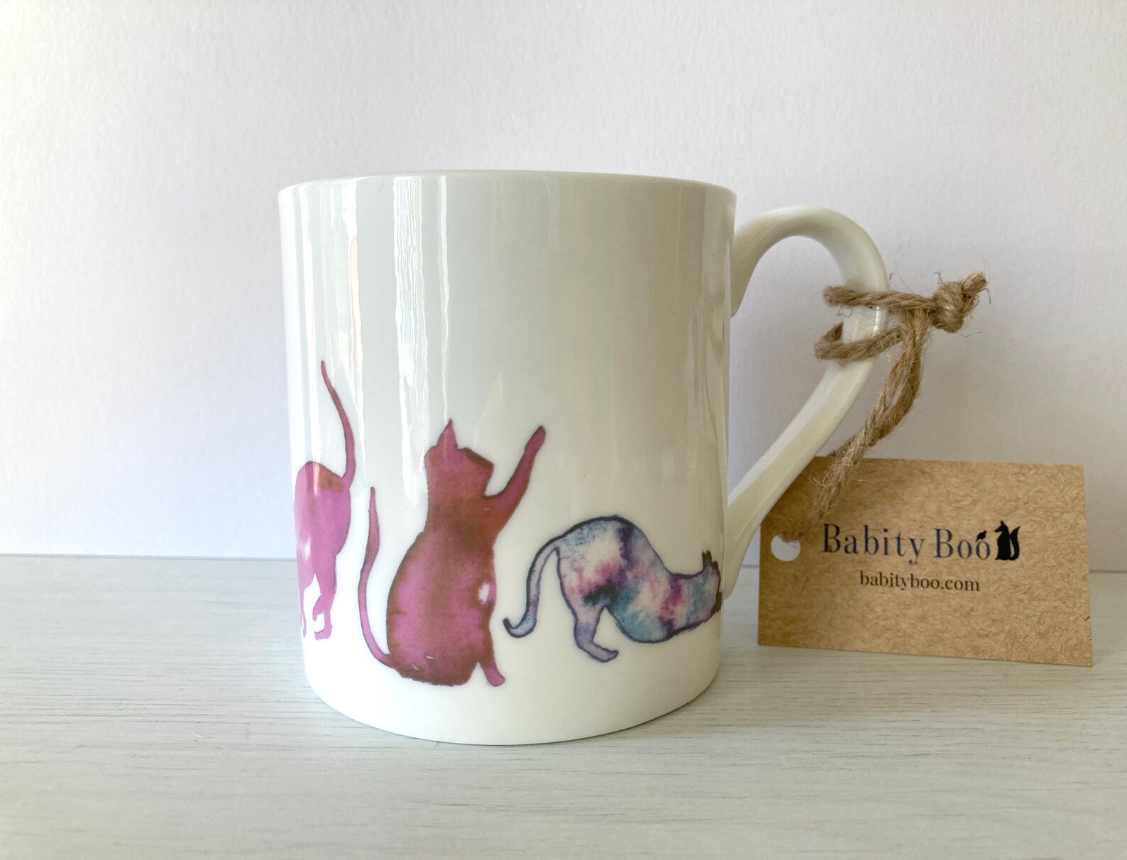Large Cat Mug pink Cats Design Large Bone China Mug - Etsy UK