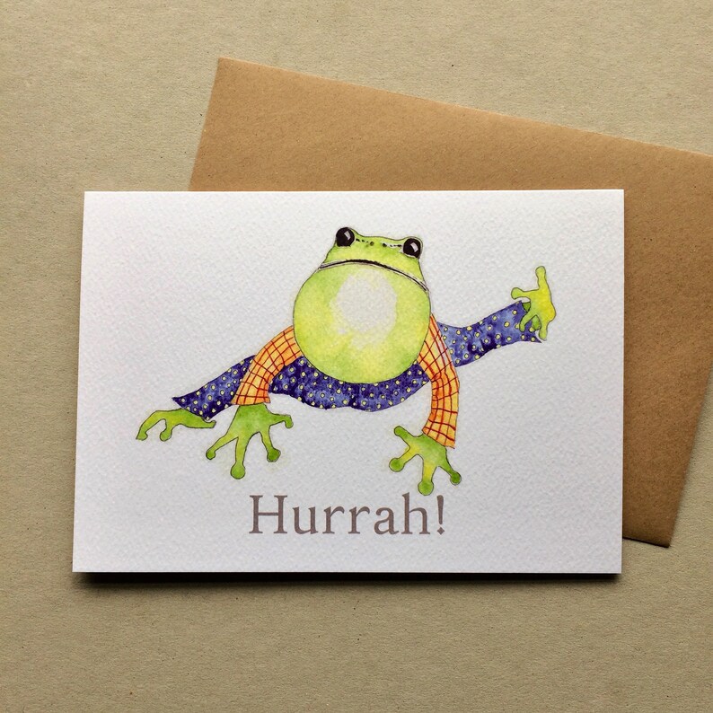 Congratulations Greeting Card 'hurrah Frog | Etsy