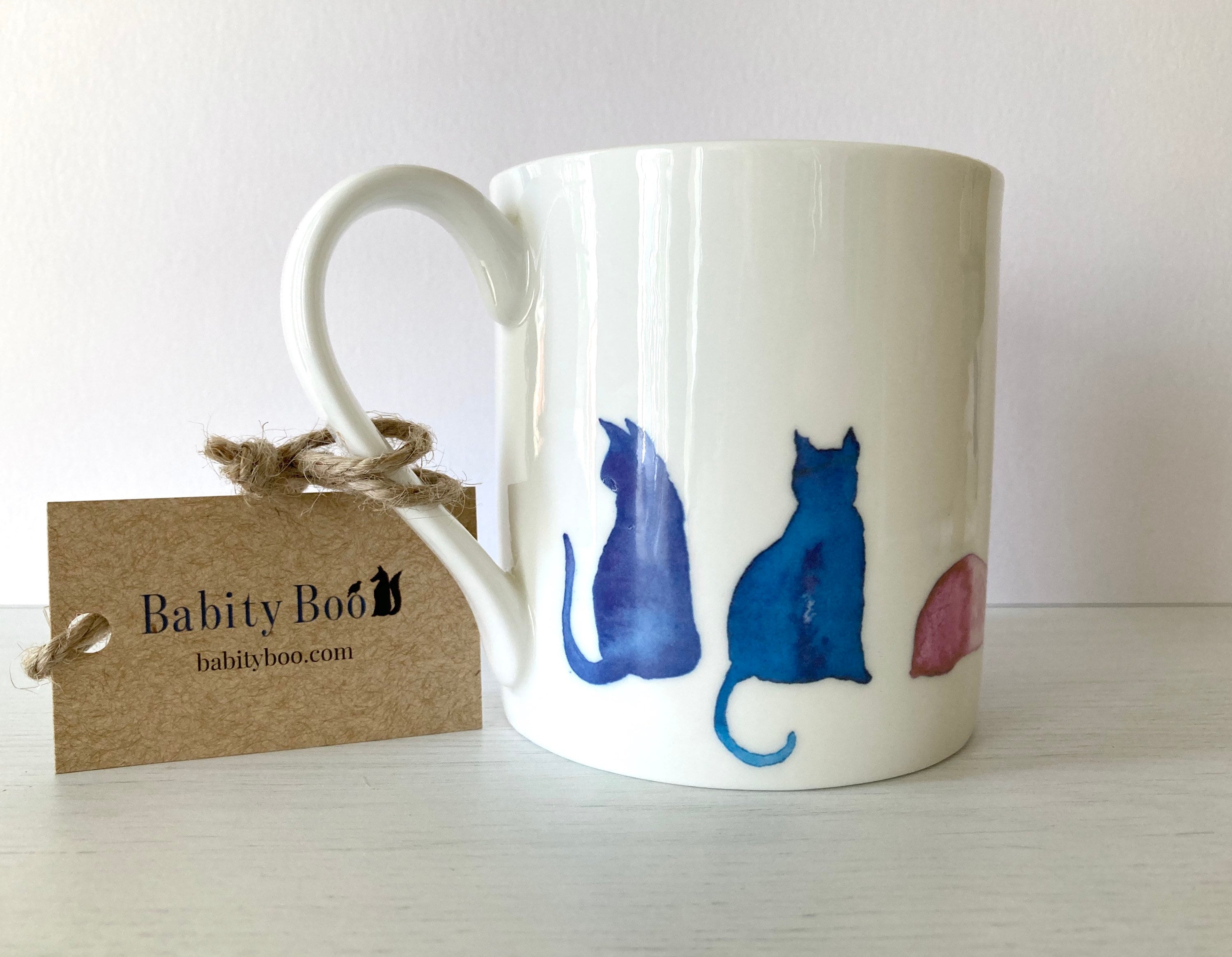 Large Cat Mug pink Cats Design Large Bone China Mug - Etsy UK