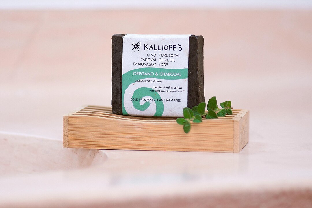 Detox Organic Olive Oil Soap With Activated Charcoal & Oregano, Greek ...
