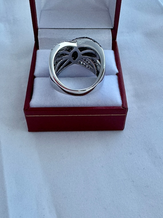 Black Spinel CZ Crossover 925 Sterling Silver Rhodiu… - Gem