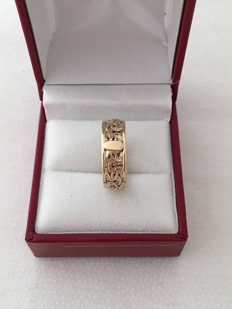 14K Gold Woven Byzantine Openwork Band Ring AK 14K Turkey | Etsy