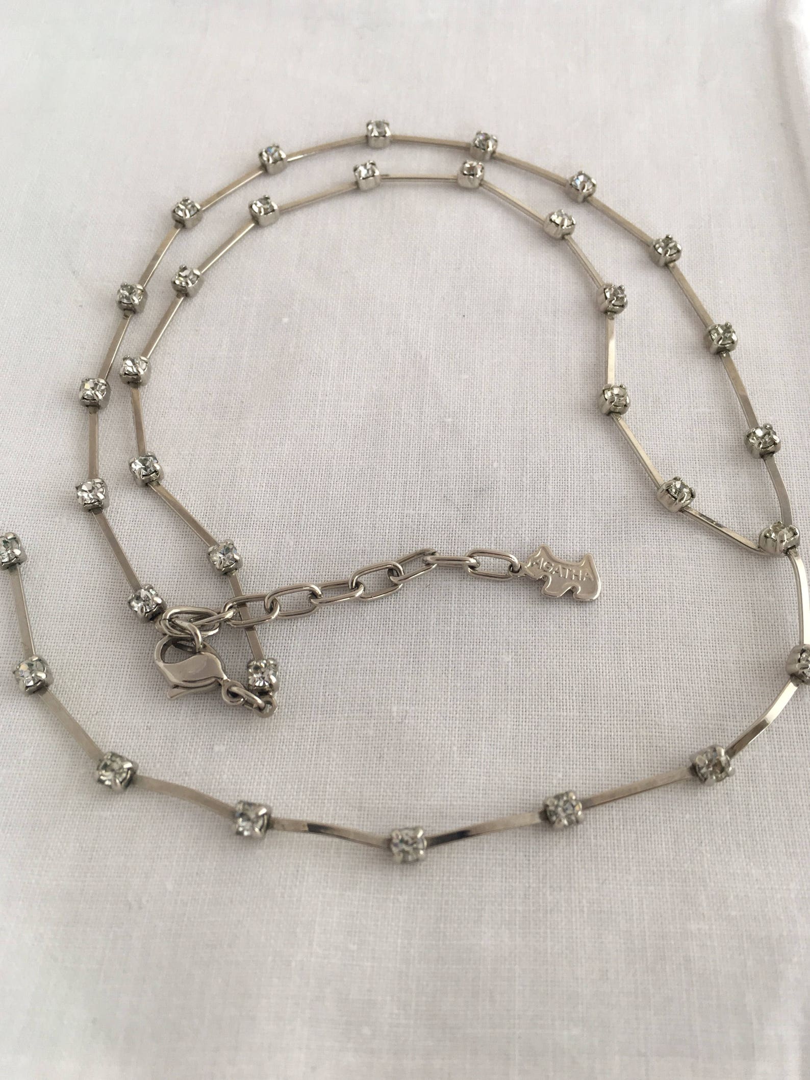 Authentic Agatha Paris Silver Tone Lariat Design Necklace - Etsy