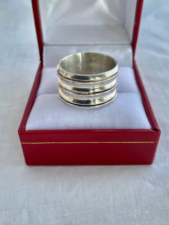 Wide Cigar Band Concave Design 925 Sterling Silver Ri… - Gem