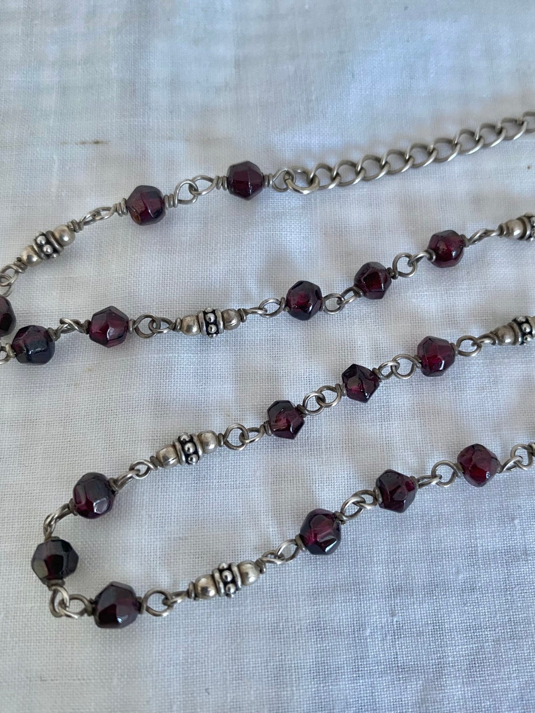 Silpada Necklace Rose Cut Garnets 925 Sterling Silver Hallmark Arrow ...