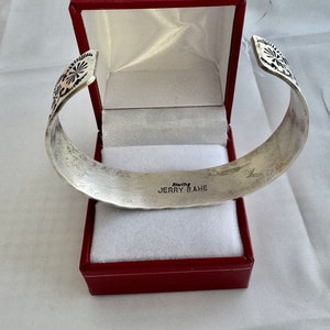 Navajo Artist Jerry Bahe Sterling Silver Cuff Silver Sun & Raindrop ...