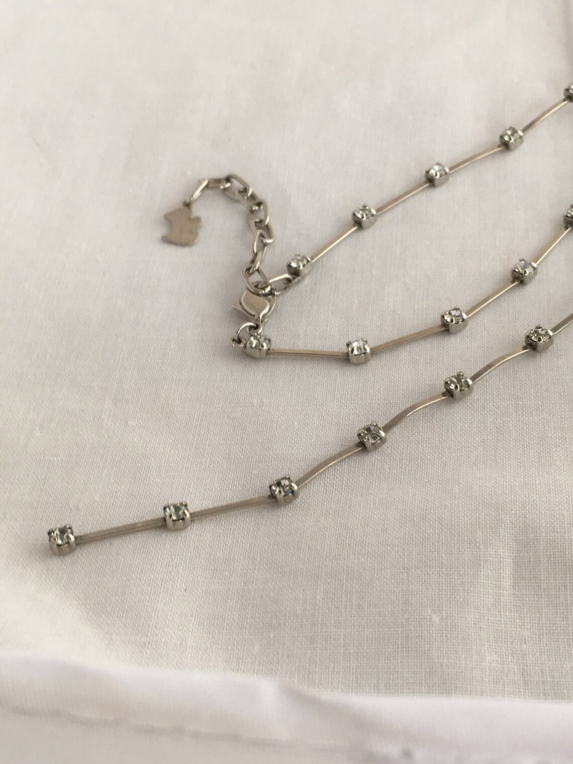 Authentic Agatha Paris Silver Tone Lariat Design Necklace | Etsy